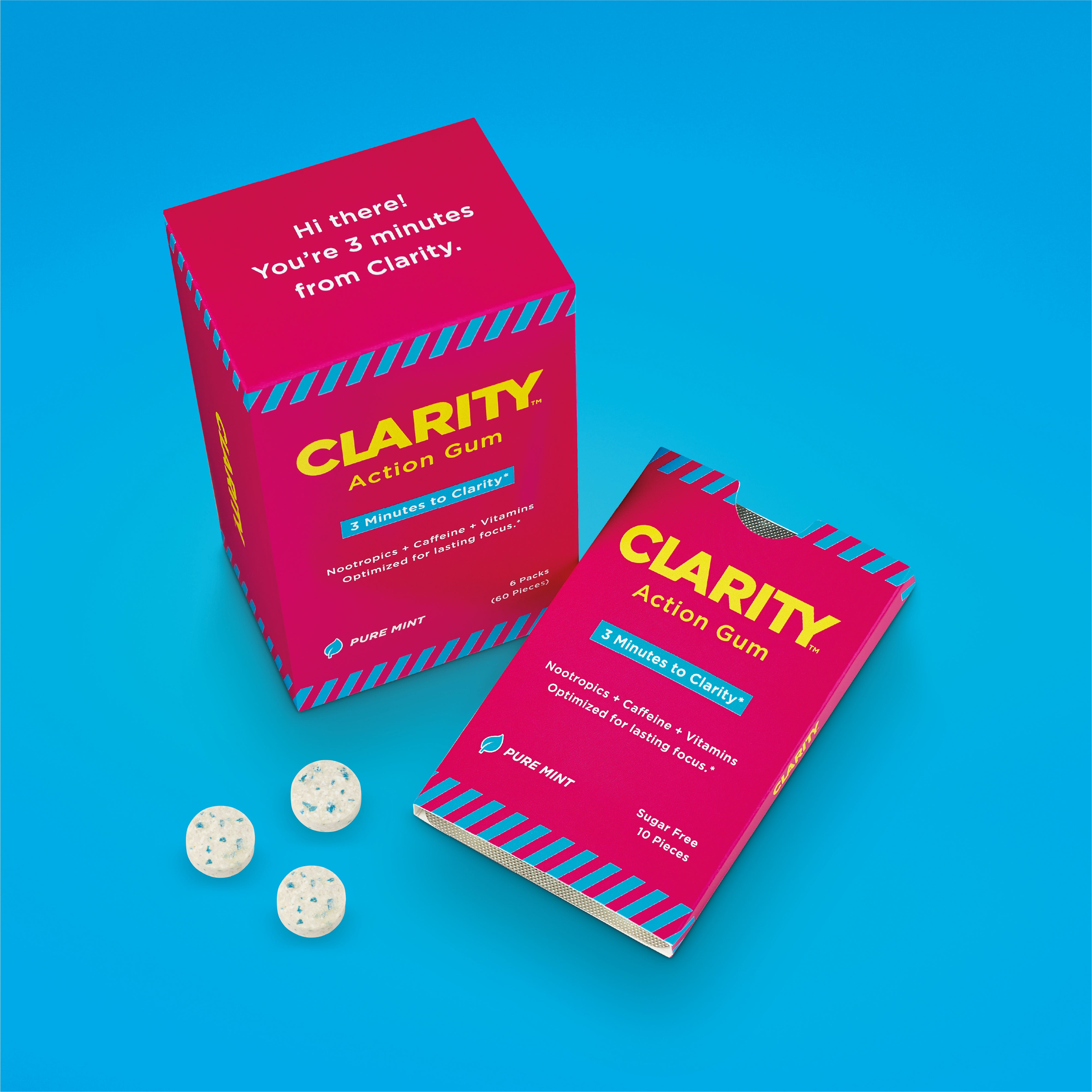 Clarity Action Gum Pure Mint | Energy Gum | 60 Pieces – Clarity Gum